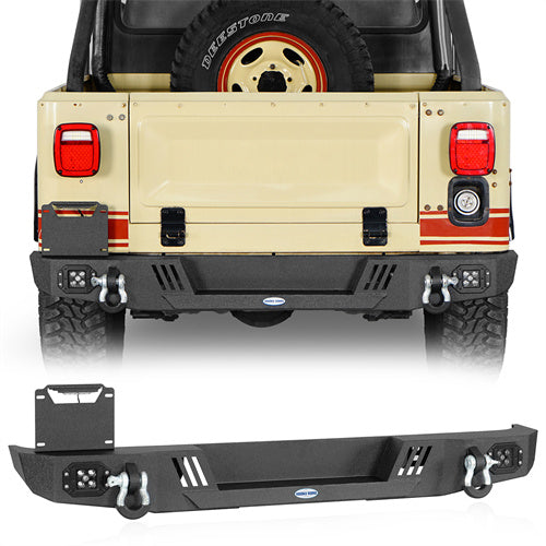 Jeep CJ Rear Bumper w/ LED Lights for 1976-1986 Jeep CJ-5 CJ-7 CJ-8 Scrambler - Hooke Road ...