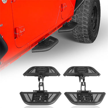 Side Hoop Steps Kit For 2018-2026 Jeep Wrangler JL 4-Door - Hooke Road ...