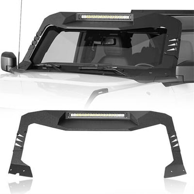 2021-2024 Ford Bronco Madmax Windshield Frame Cover Visor w/LED Light ...