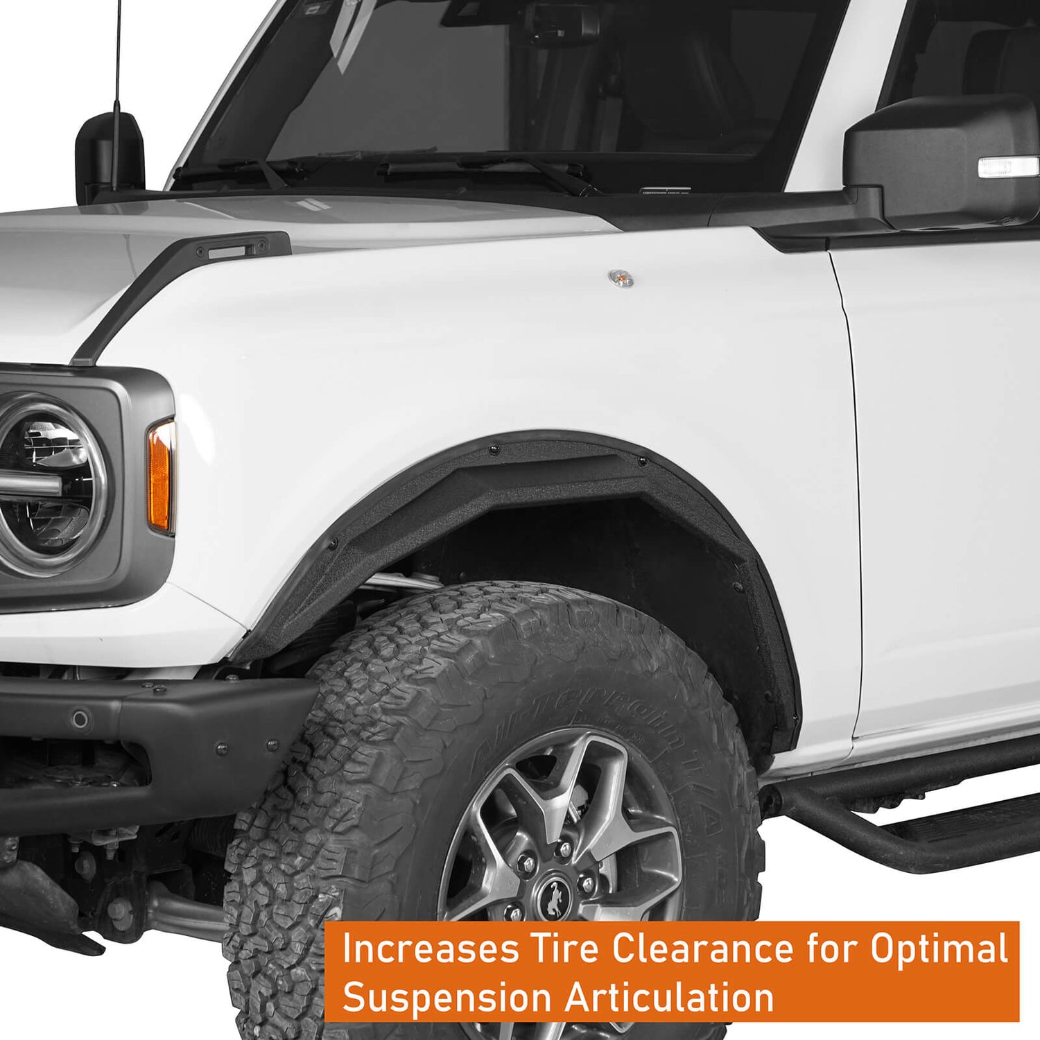 2021-2024 Ford Bronco Razor Armor Front & Rear Fender Flares Kit - Hoo ...