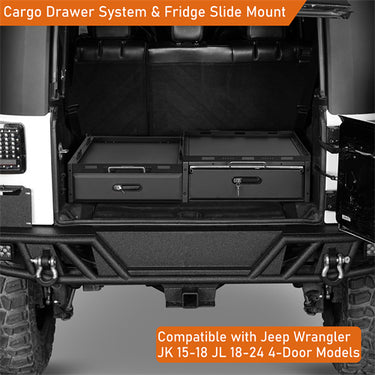 Jeep Wrangler Drawer System & Fridge Slide Mount for 2015-2024 Jeep ...