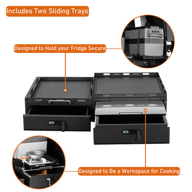 Jeep Wrangler Drawer System & Fridge Slide Mount for 2015-2024 Jeep ...