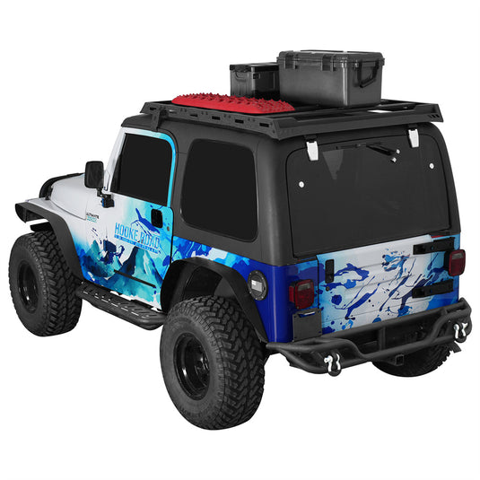 Steel Roof Rack w/5 Cross Bars for 1997-2006 Jeep Wrangler TJ Hardtop ...