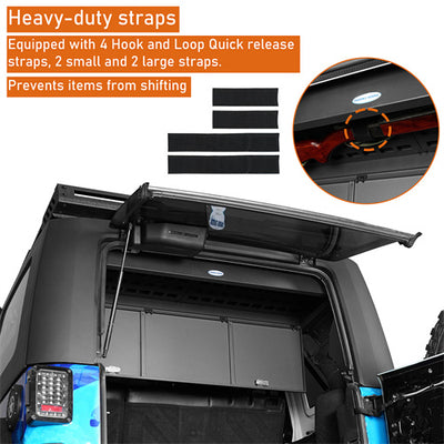 Jeep JK Rear Storage for Jeep Wrangler JK 4-Door Hardtop - Hooke Road ...