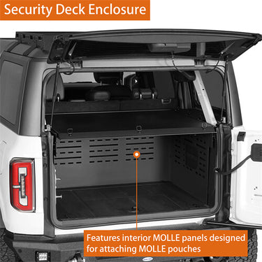 Security Deck Enclosure Trunk Luggage Storage For 21-26 Ford Bronco 4x4 ...