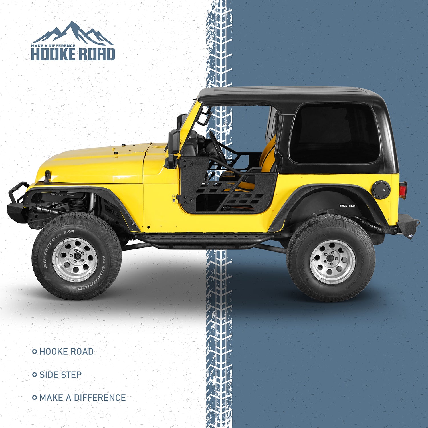 Jeep TJ Tubular Side Steps for 1997-2006 Jeep Wrangler TJ – Hooke Road 4x4