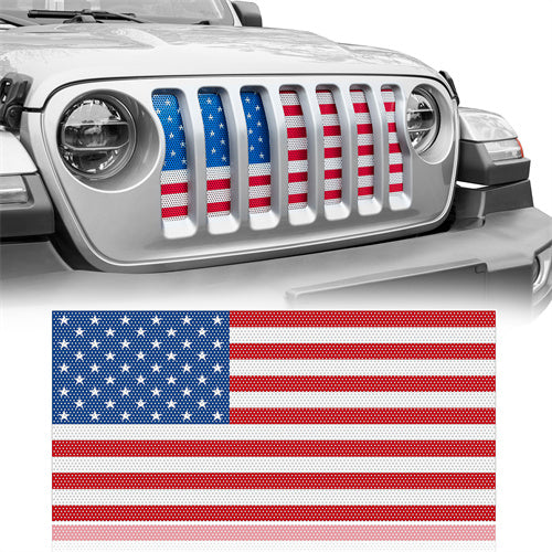 US American Flag Jeep Grille Insert for 2018-2026 Jeep Wrangler JL ...