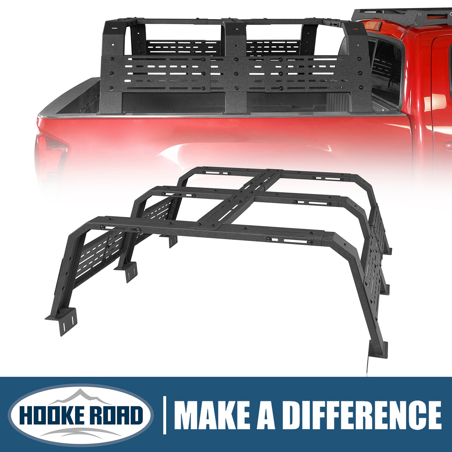18.8" High Overland Bed Rack Fits Toyota Tacoma & Tundra - Hooke Road ...