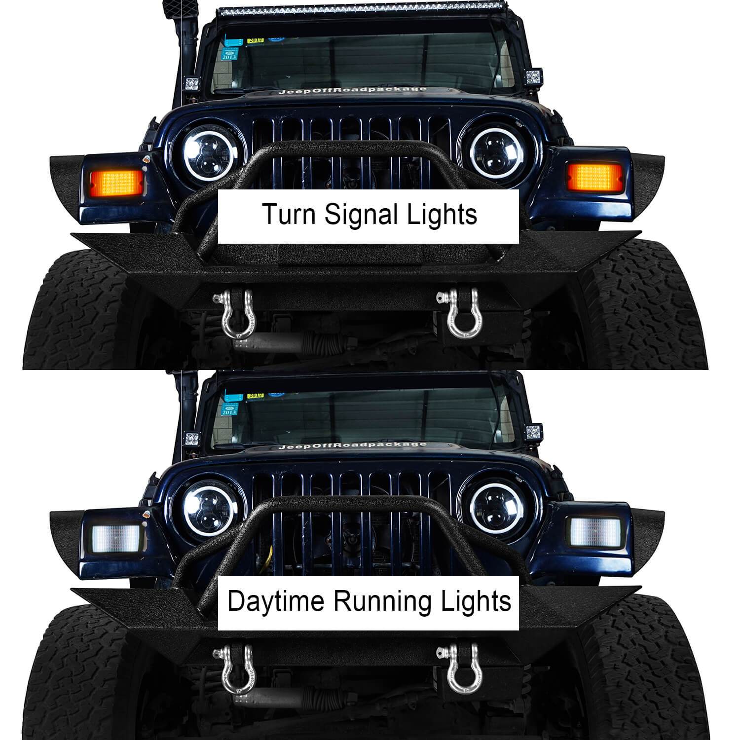 HookeRoad 12V Amber LED Turn Signals for 1997-2006 Jeep Wrangler TJ ...