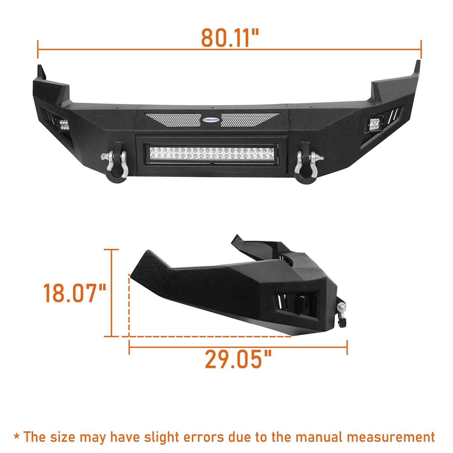 Dodge Ram 1500 aftermarket Front Bumper with LED light bar - Hooke Road ...