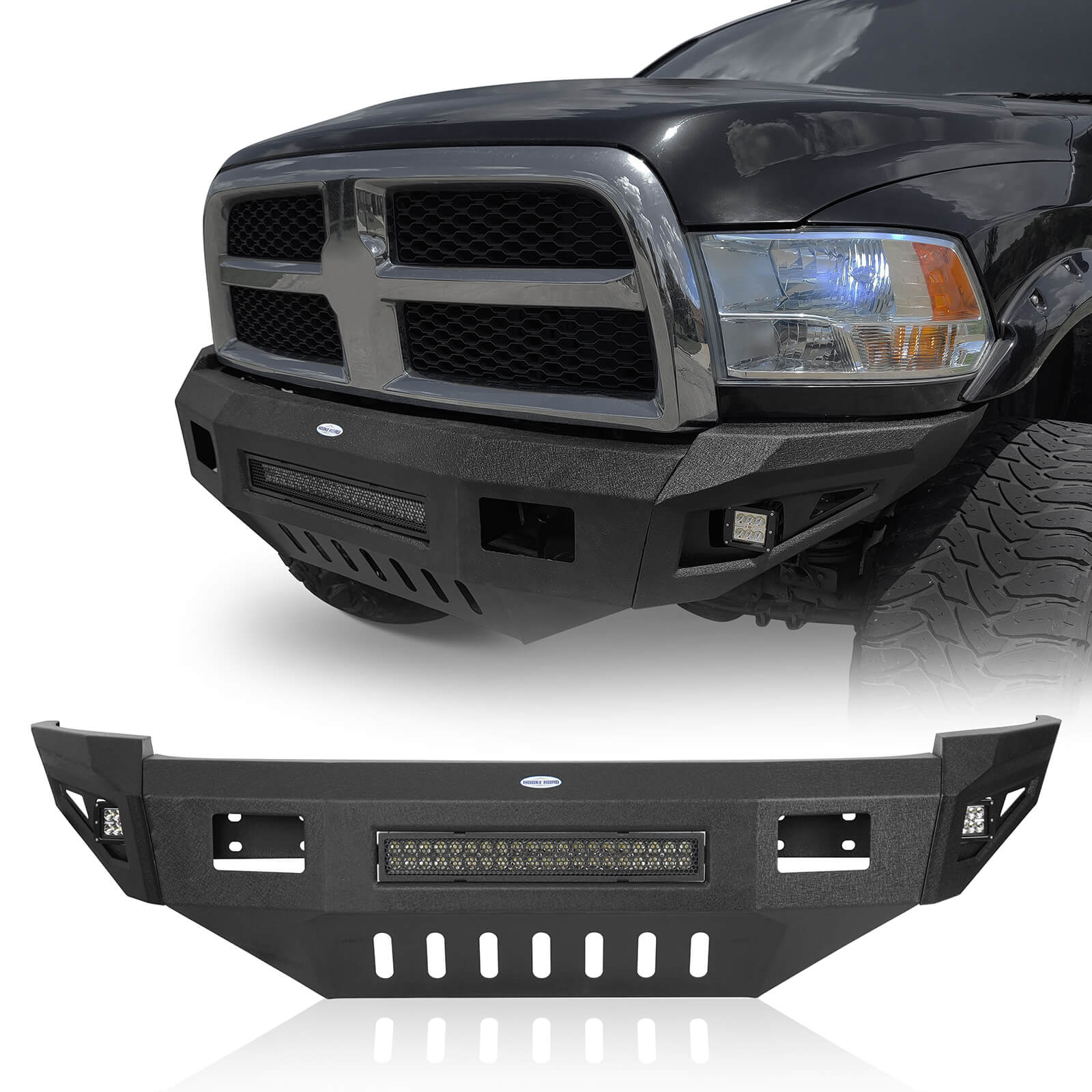 Dodge Ram 2500 Front Bumper w/Light Bar for Ram 2500 2010-2018 ...