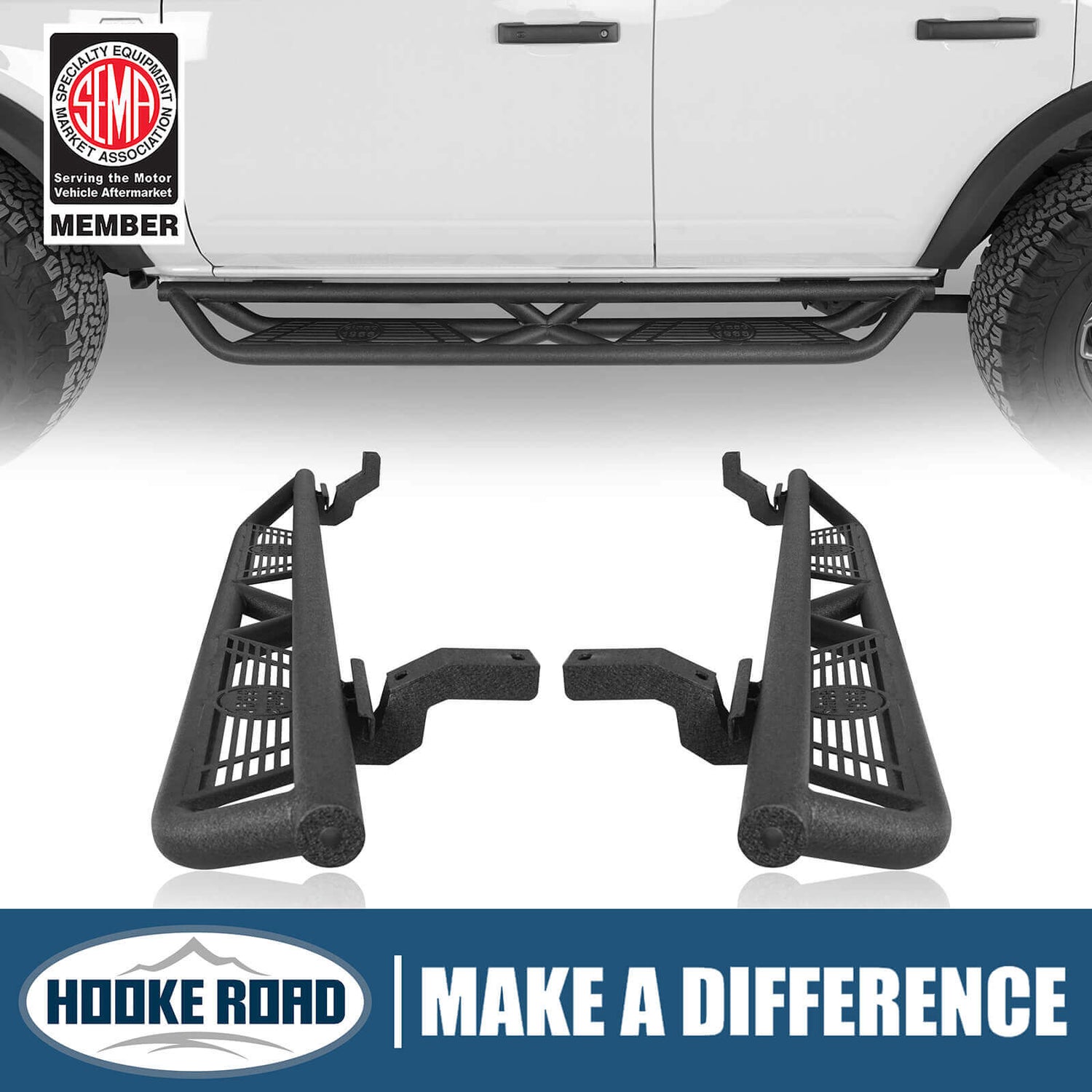 Ford Bronco Nerf Bars Side Steps Running Boards (21-24 4 Door Models ...