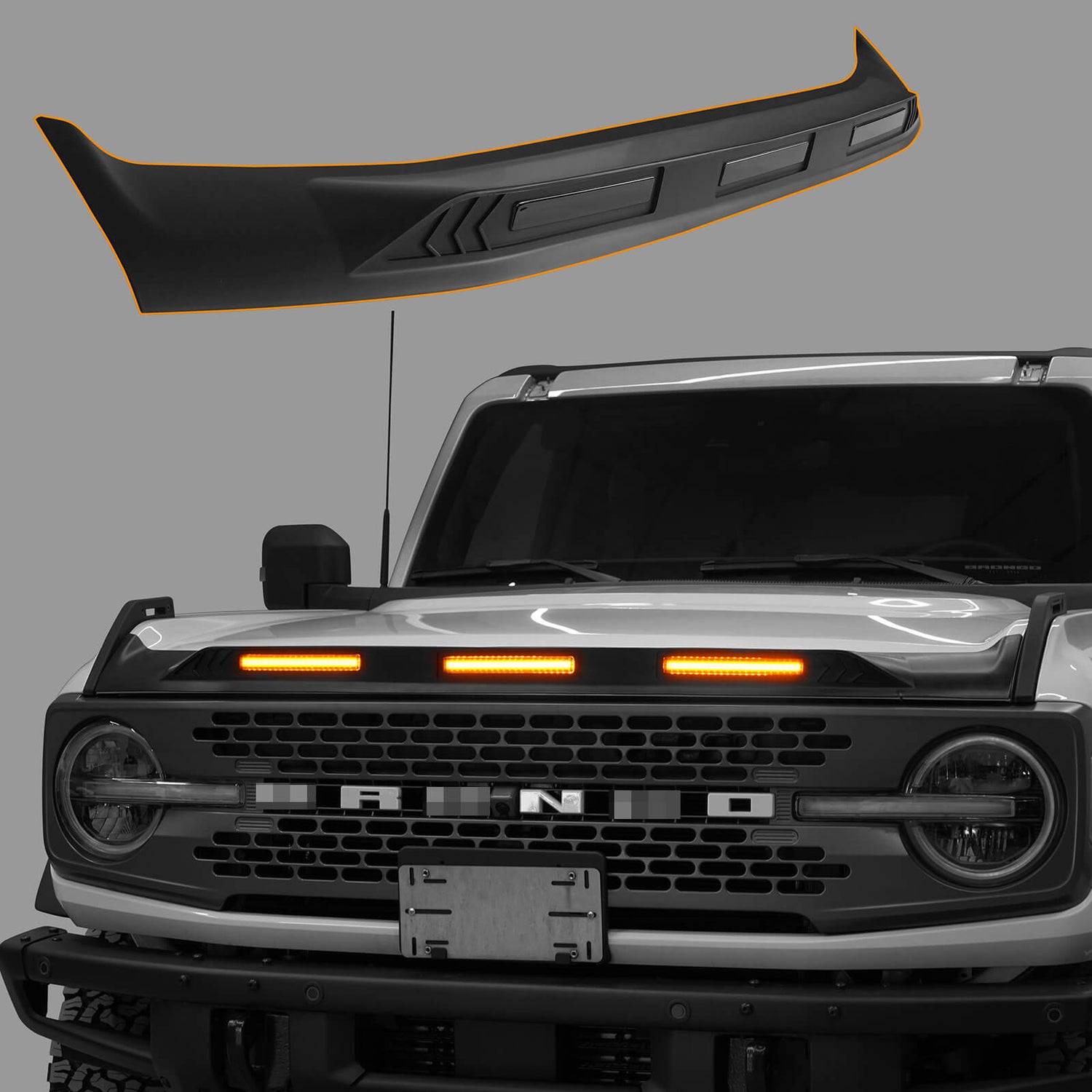 Ford Bronco Hood Protector Bug Shield Deflector Front Stone Guard w/ A ...