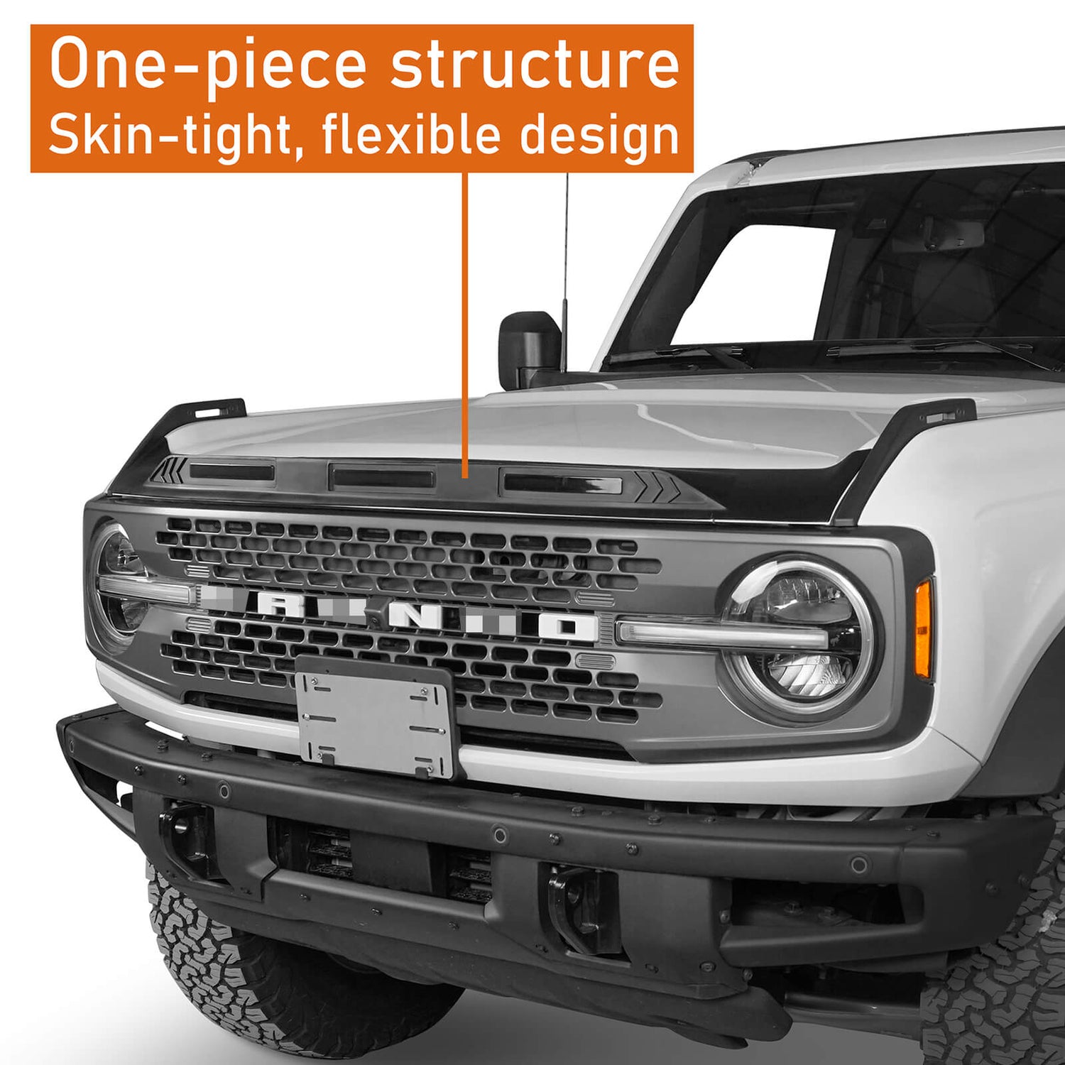 Ford Bronco Hood Protector Bug Shield Deflector Front Stone Guard w/ A ...