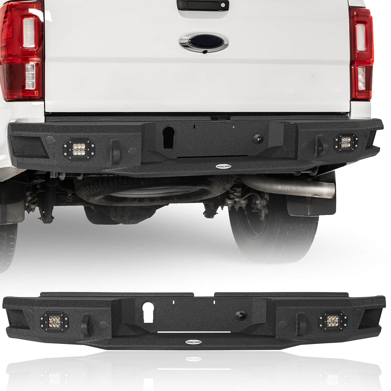 Ford 19-23 Ranger Discovery Rear Steel Bumper w/ LED Floodlights - Hoo ...