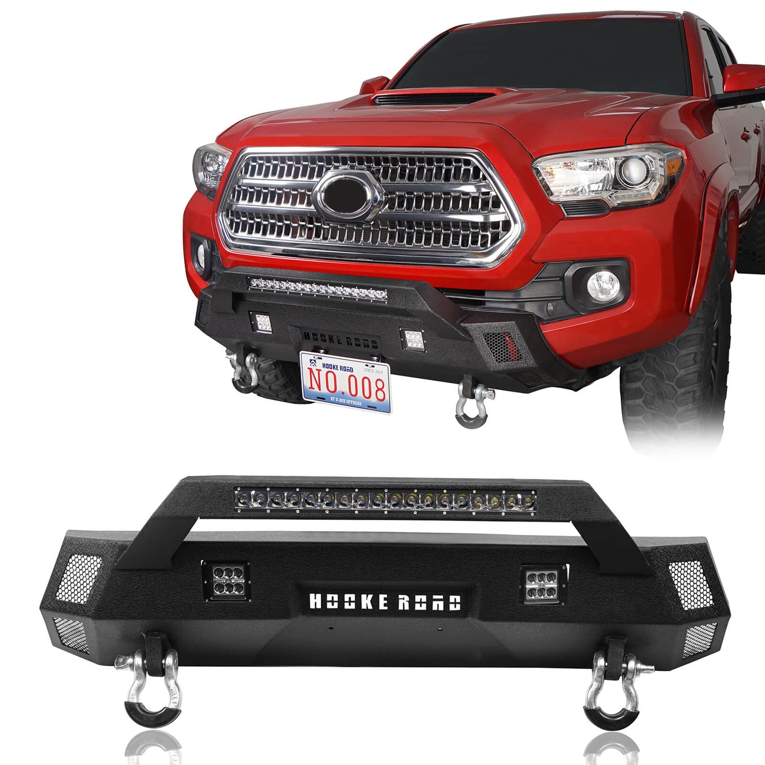 HookeRoad Tacoma Front & Rear Bumpers Combo for 2016-2023 Toyota Tacoma ...