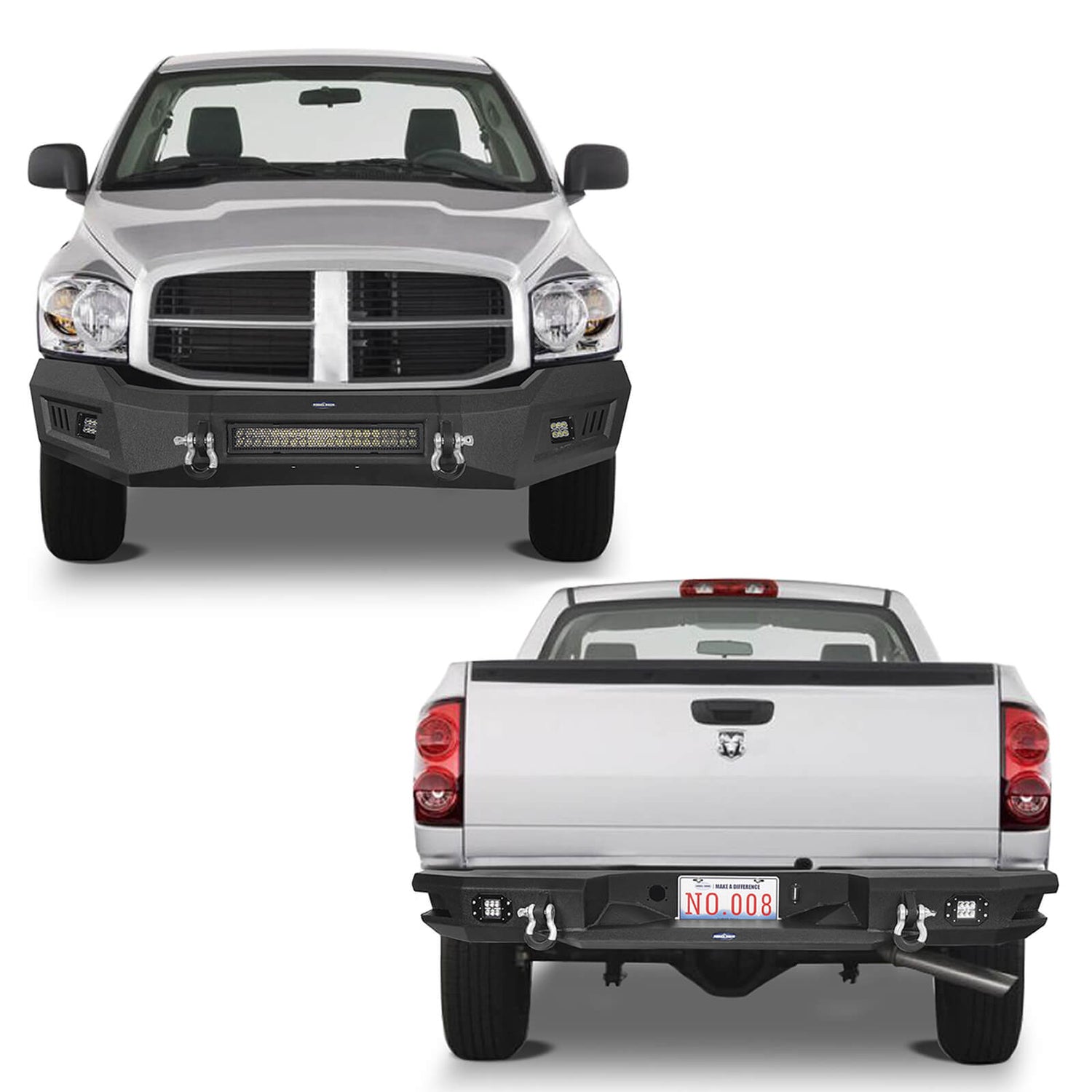 HookeRoad Ram 1500 Front & Rear Bumper for 2006-2008 Ram 1500 – Hooke ...