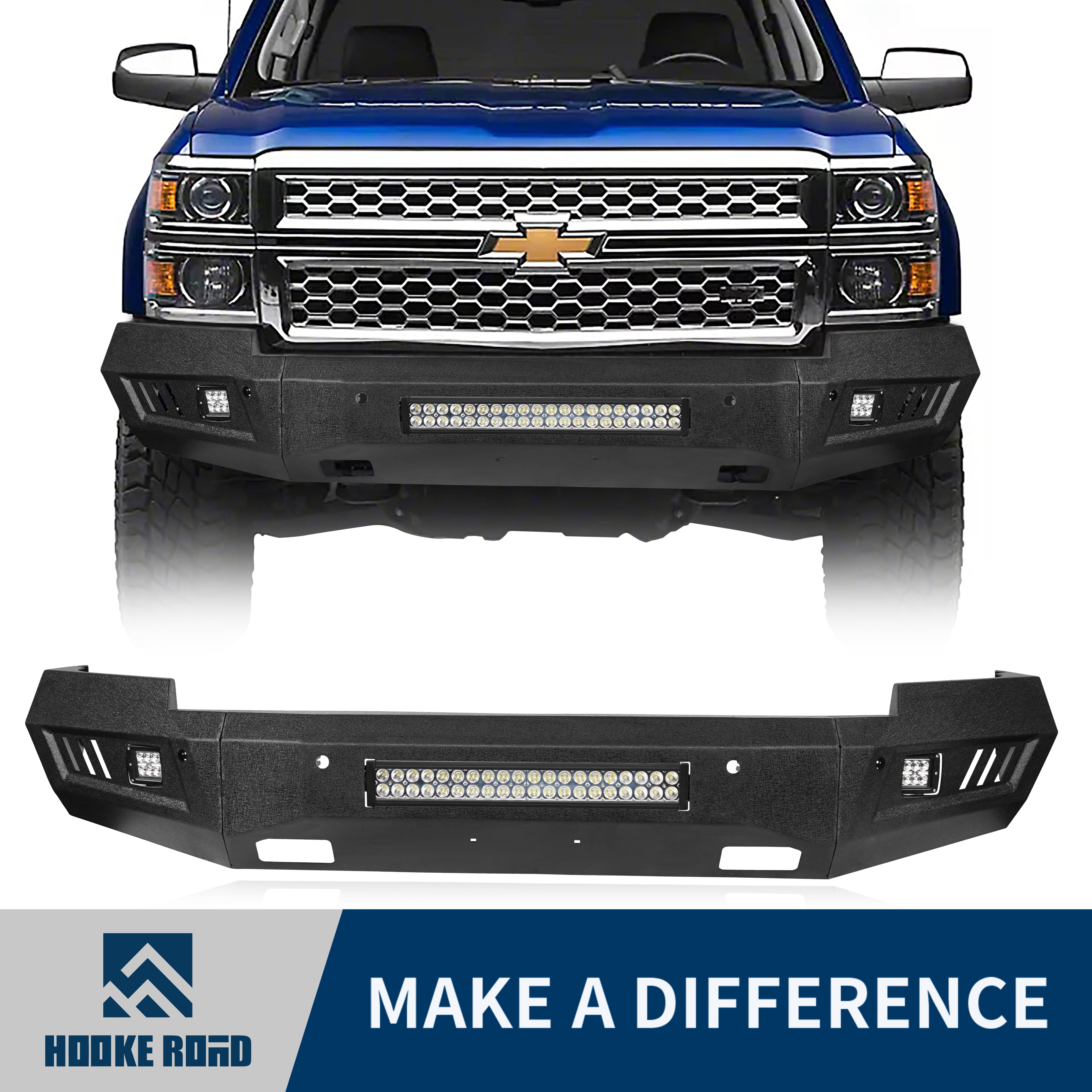 HookeRoad Chevrolet Front Bumper for 2014-2015 Chevy Silverado 1500 ...