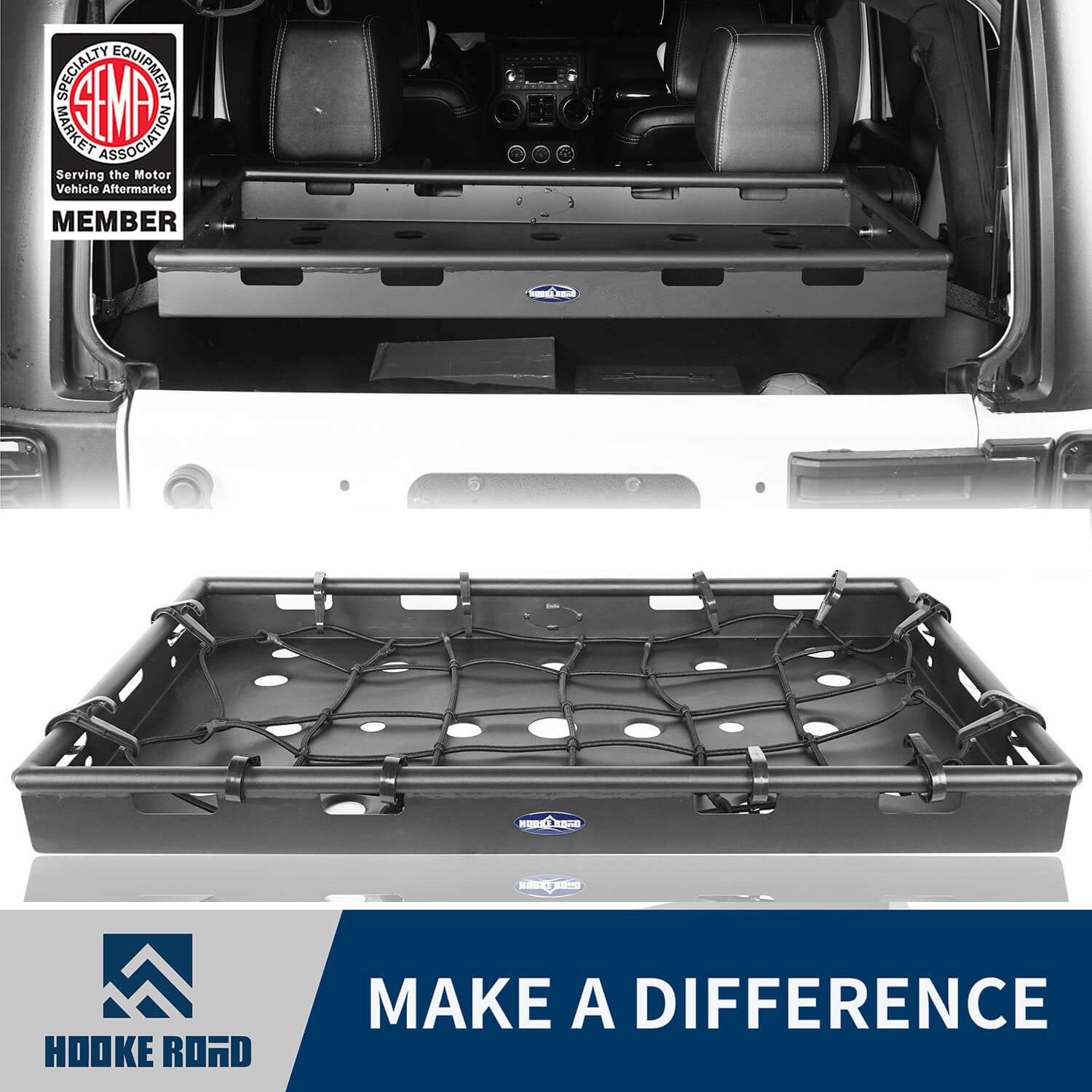 HookeRoad Jeep JK Interior Cargo Rack 4-Door for 2007-2018 Jeep ...