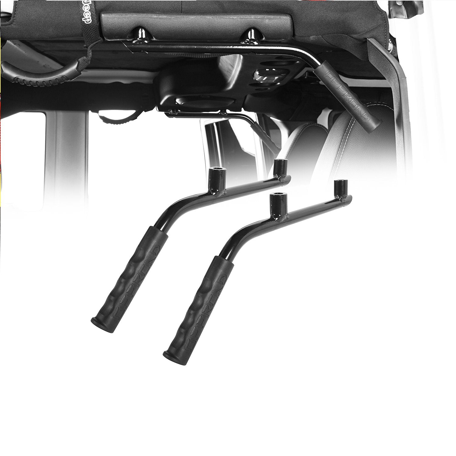 HookeRoad Jeep JK Rear Grab Handles w/Black Grips for 2007-2018 Jeep ...
