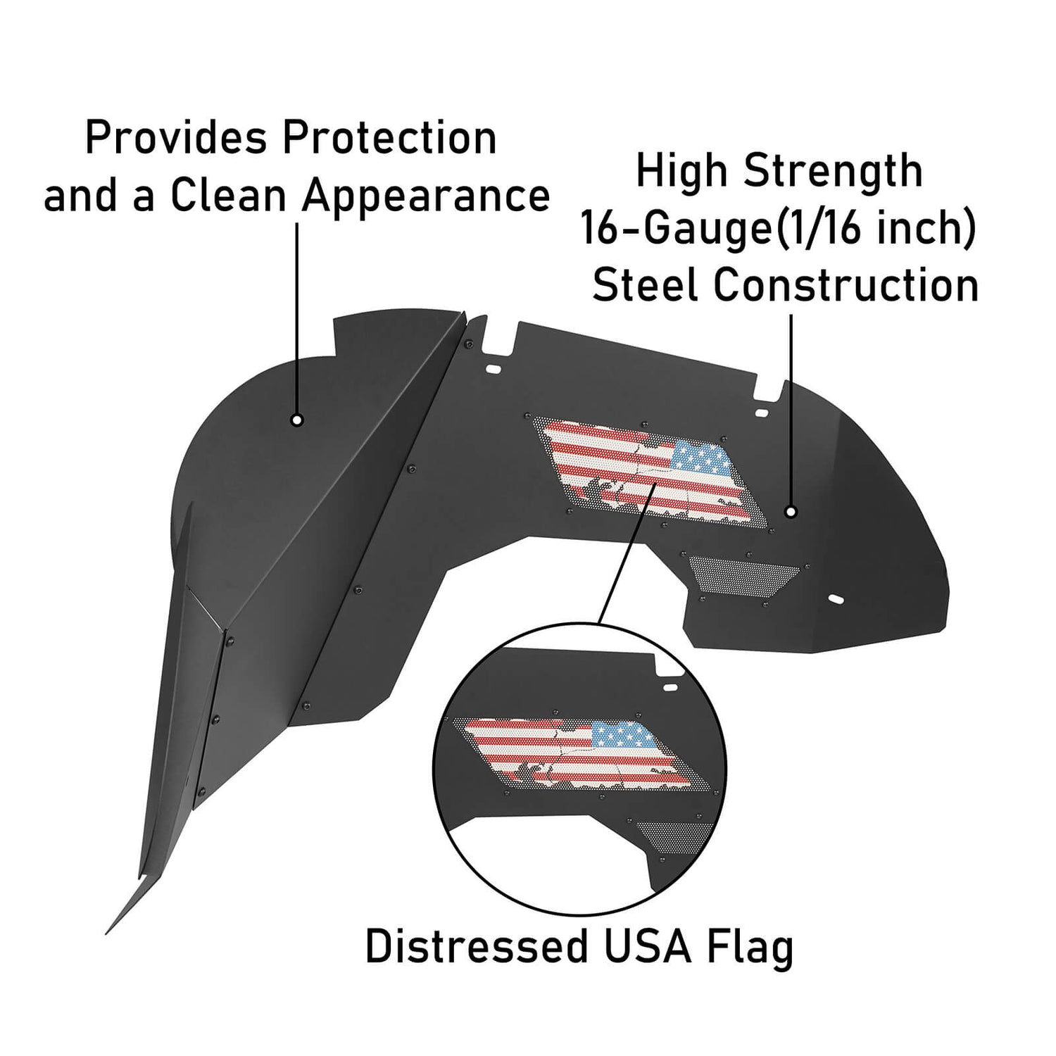 Jeep JL & JT Distressed National Flag Front Inner Fender Liners(18-24 ...
