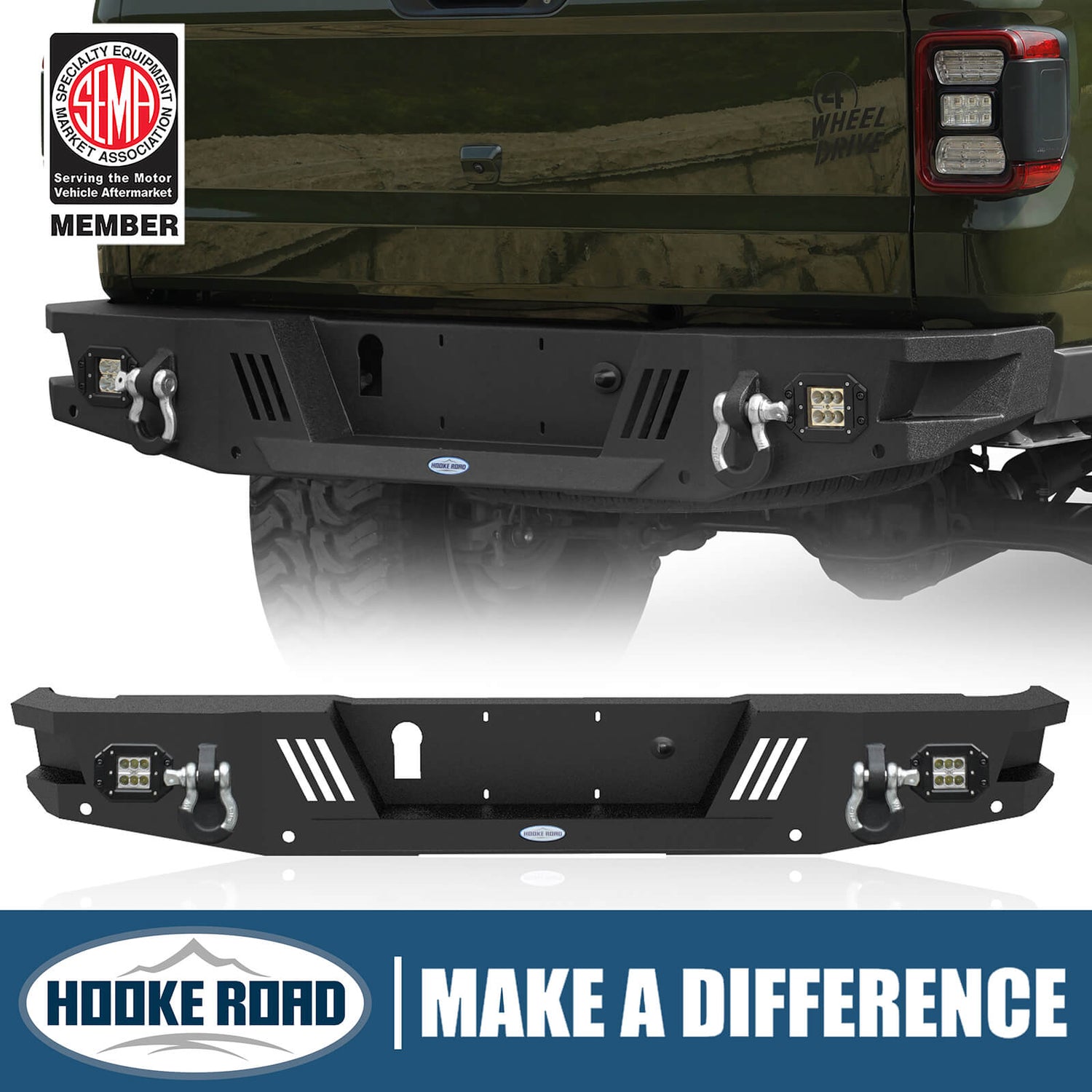 Jeep Gladiator Rear Bumper Aftermarket Replacement (20-24 JT) - Hooke ...