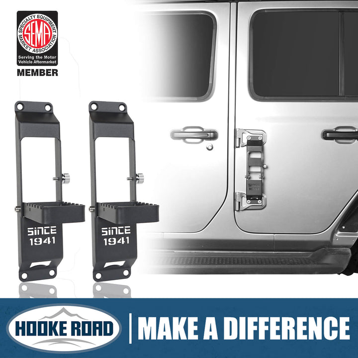 18-23 Jeep Wrangler JL & Gladiator JT Door Hinge Step Foot Pedal ...