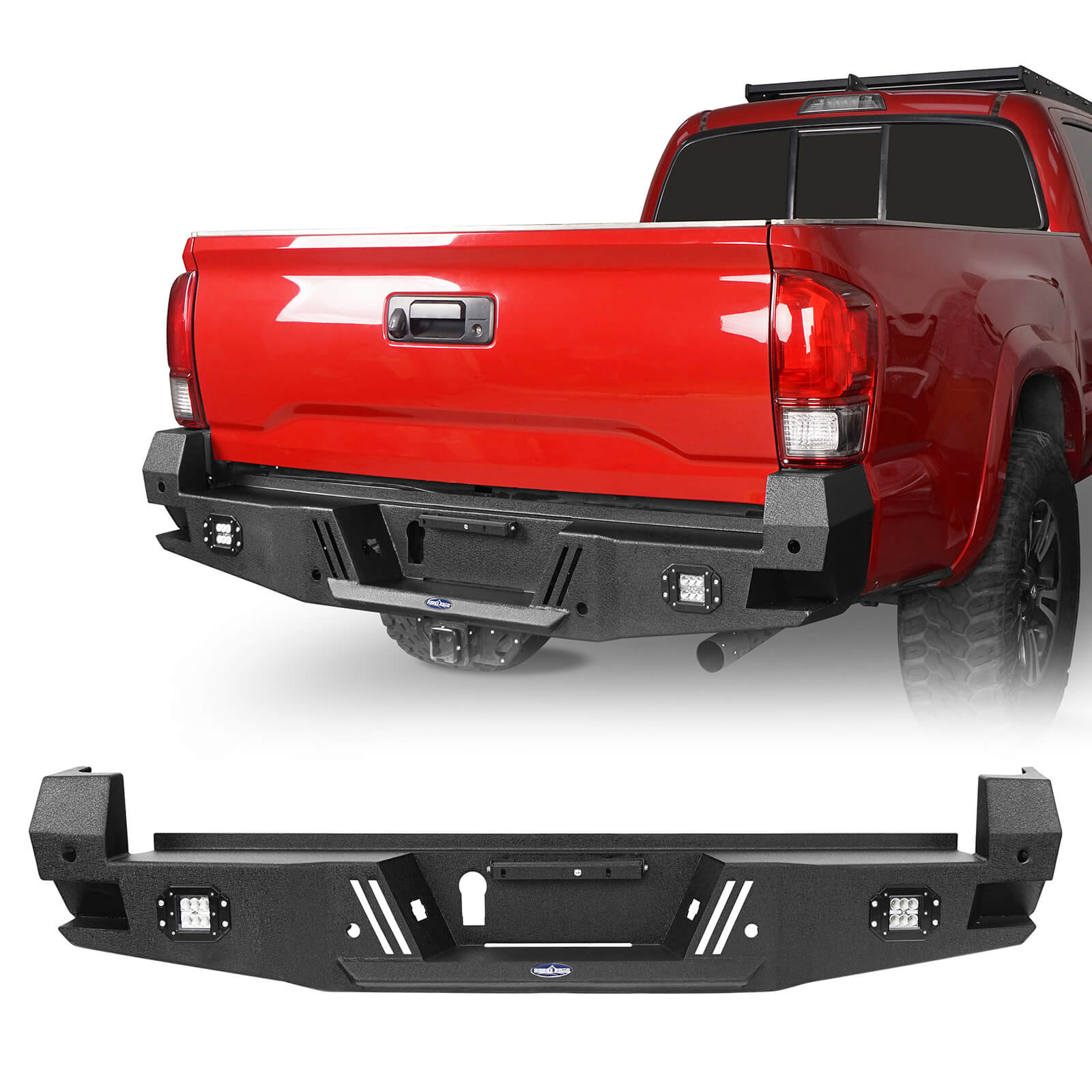 HookeRoad Tacoma Sensors Rear Bumper Replacement for 2016-2023 Toyota ...