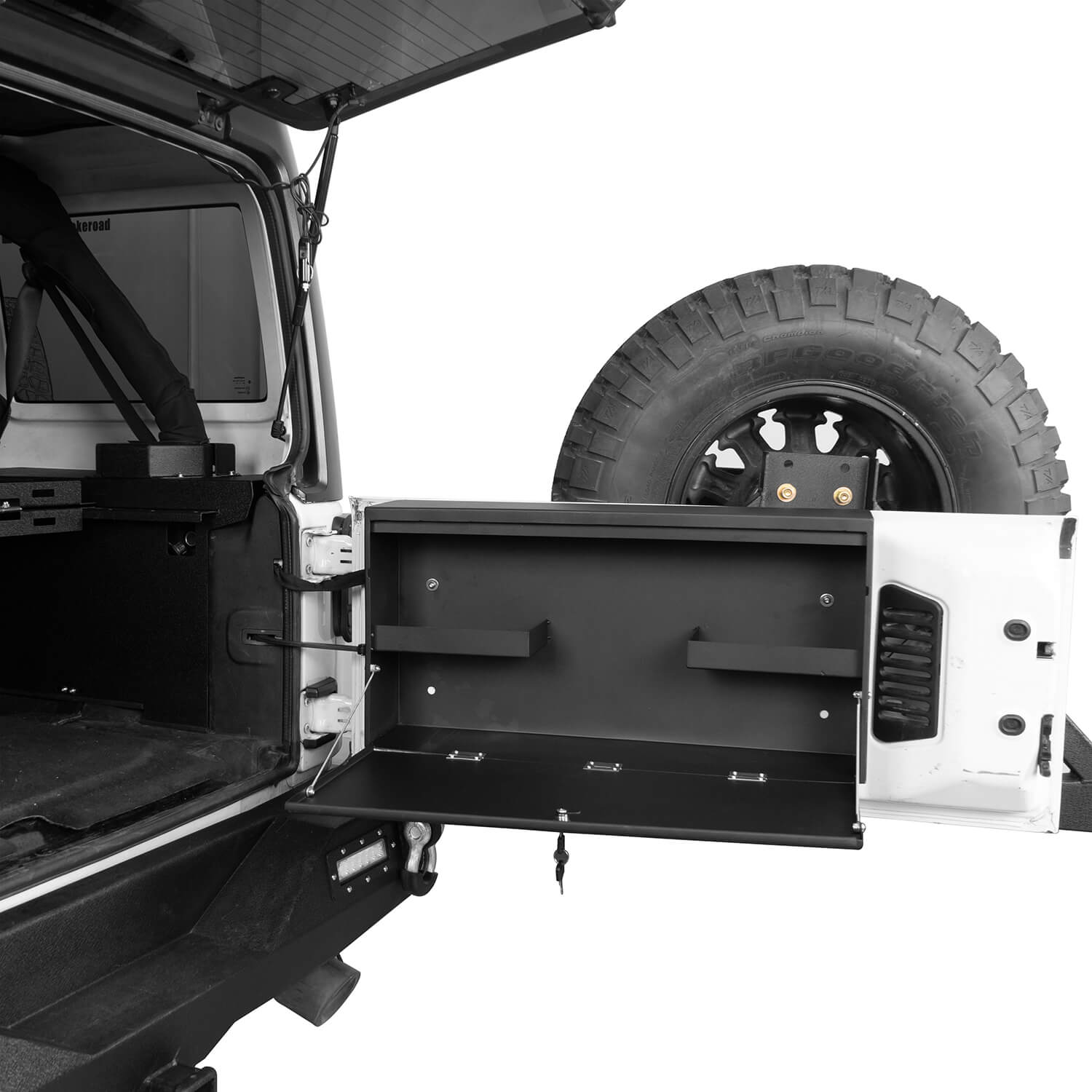 HookeRoad Tailgate Table Storage Lock Box for 2015-2018 Jeep Wrangler ...