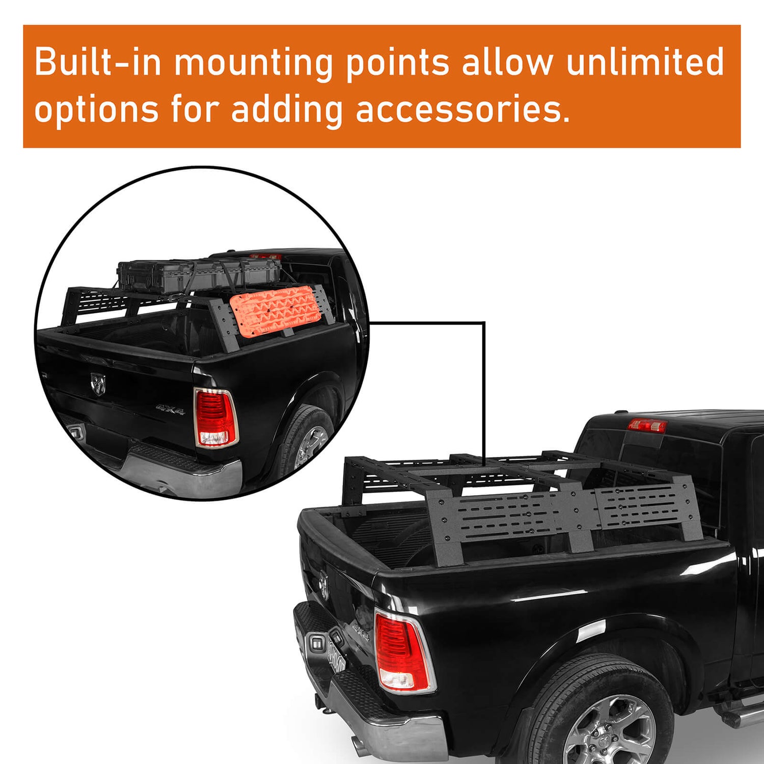 Ford & Ram & Silverado & GMC Sierra 1500 12.2" High Overland Bed Rack ...