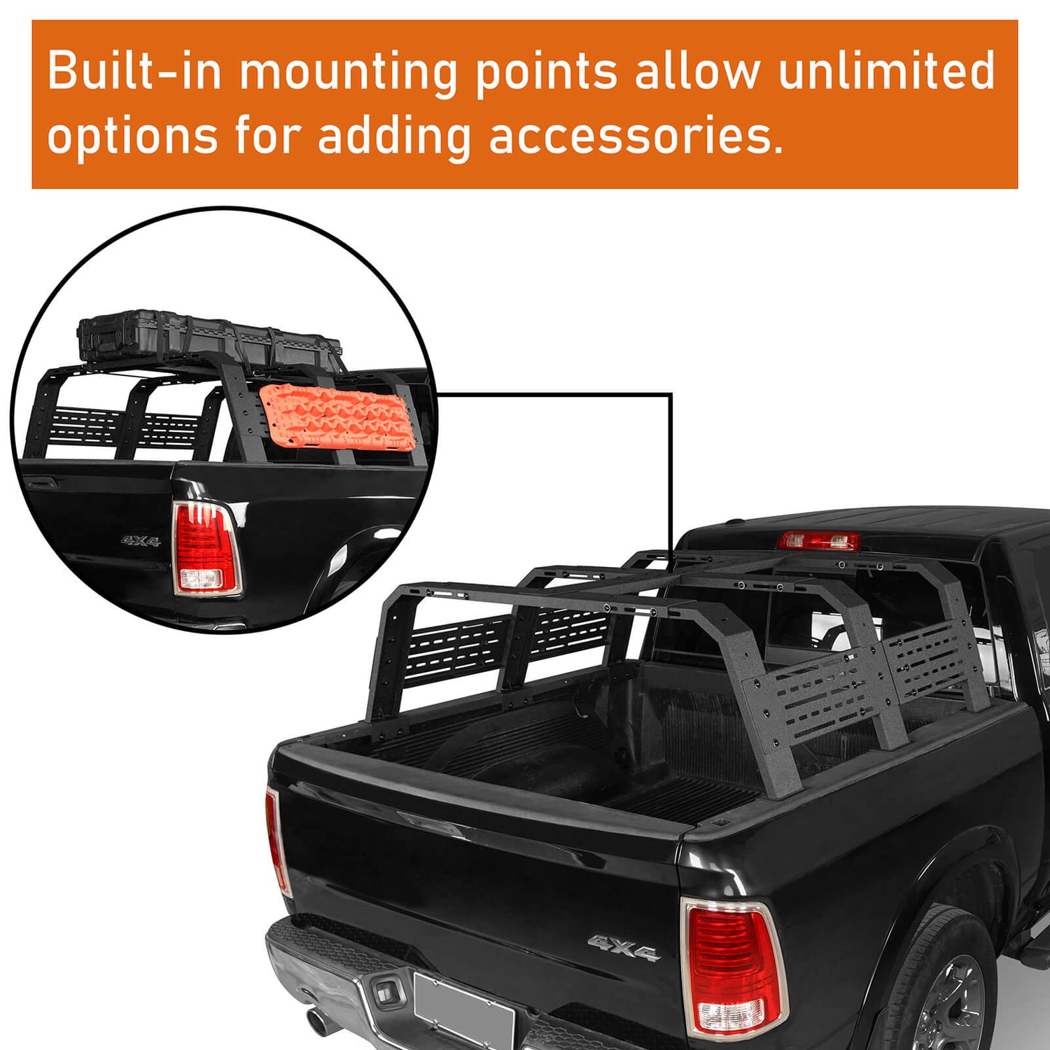 18.8" High Overland Bed Rack for Full-Size Trucks Without Bed Rails ...