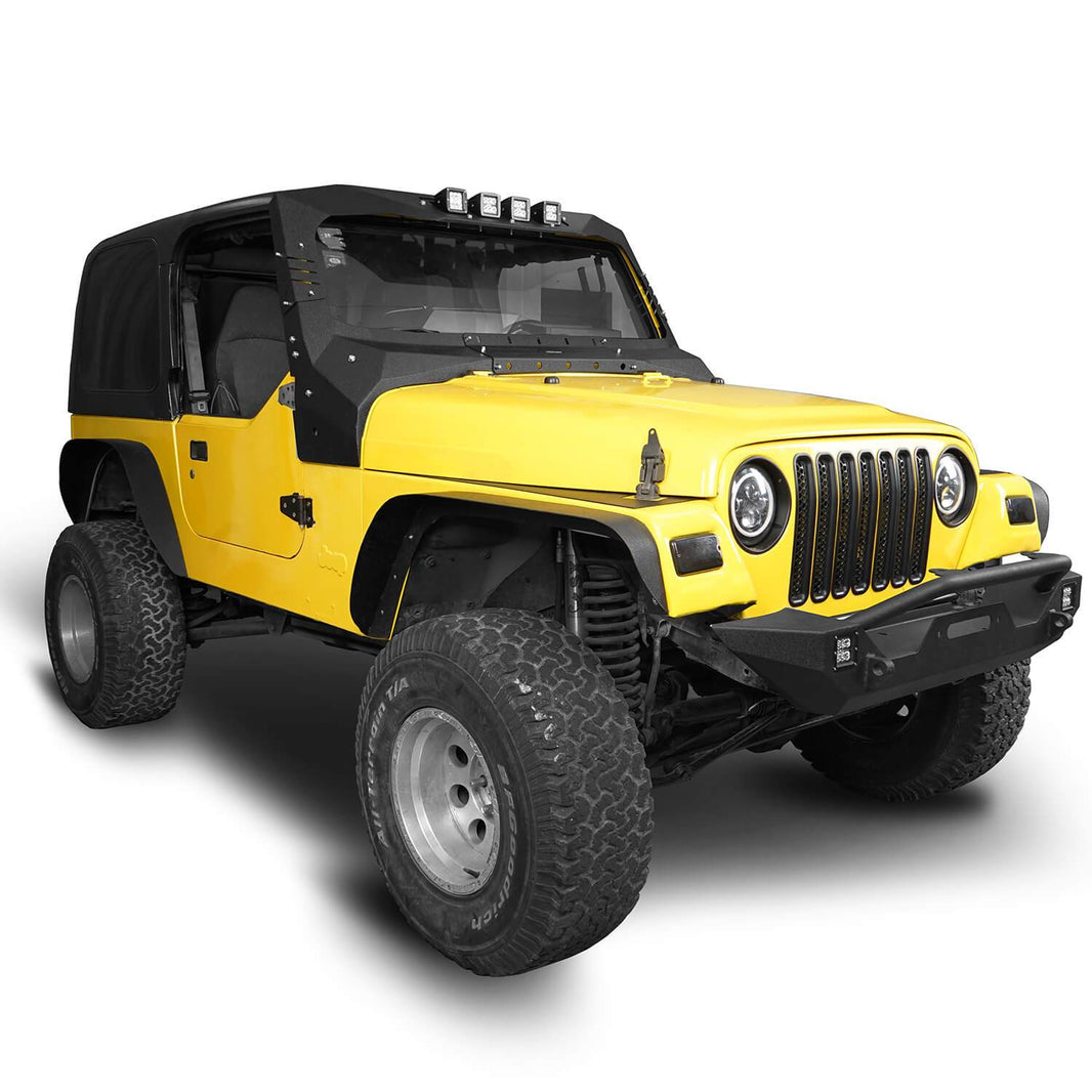 HookeRoad Jeep TJ Windshield Frame Cover for 1997-2006 Jeep Wrangler TJ ...